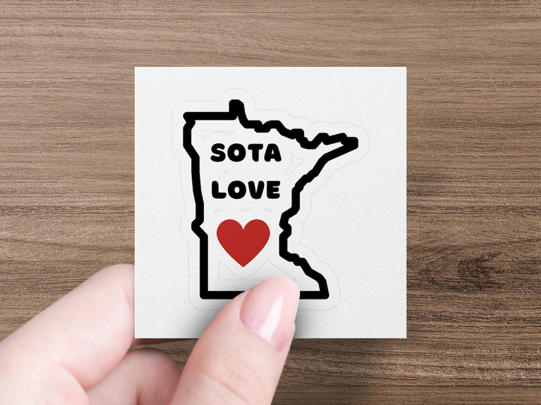 SOTA LOVE Minnesota Sticker: State Outline Heart Vinyl Decal - Etsy