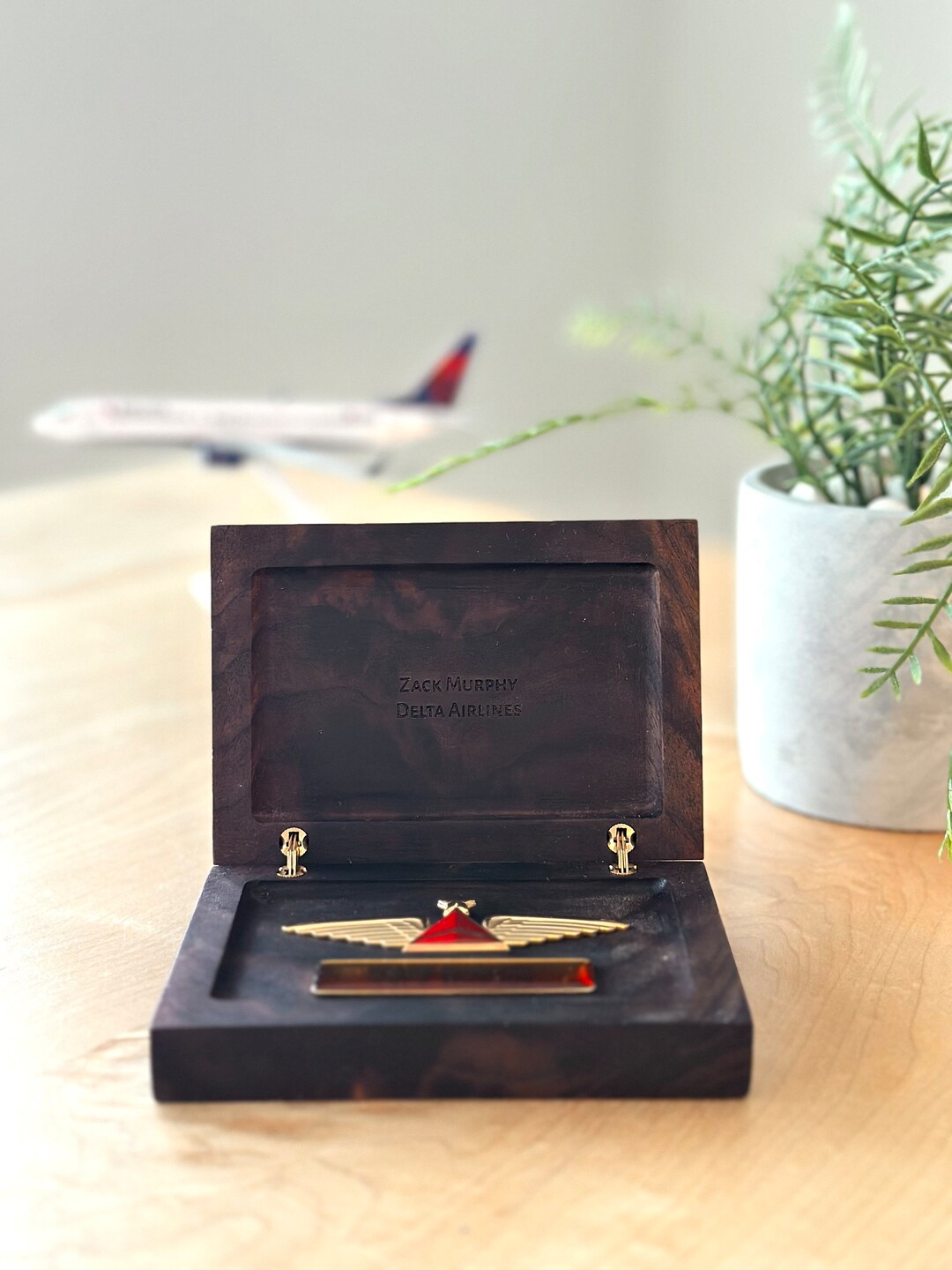 Pilot Wing Box - Gifts for Pilots - Handmade Wooden Gifts - Walnut ...