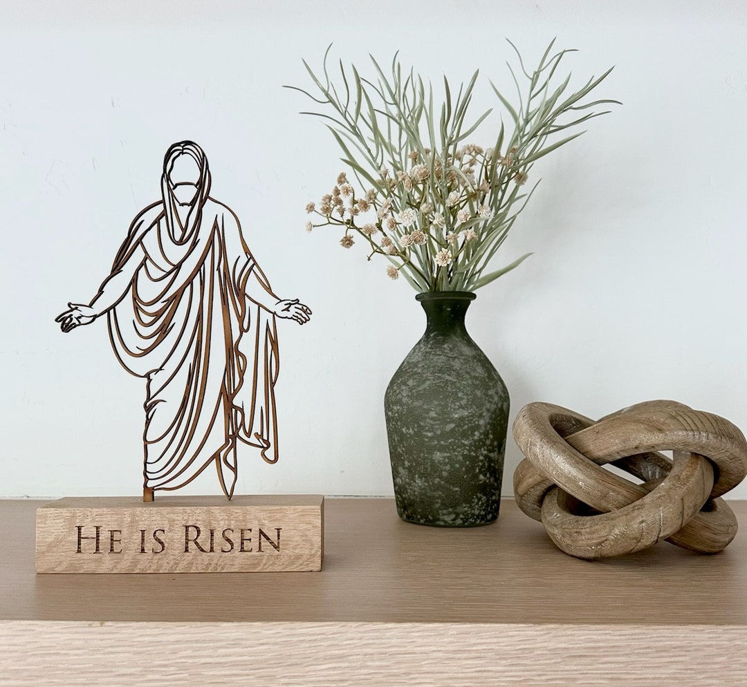 Easter Decoration - Easter Art - He is Risen - Religious Easter - Wood ...
