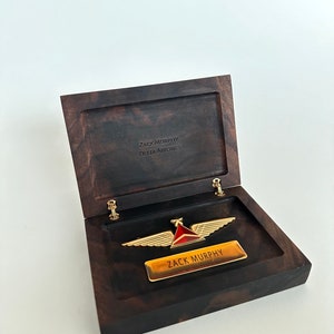 Pilot Wing Box - Gifts for Pilots - Handmade Wooden Gifts - Walnut ...