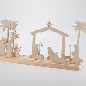 Wooden Nativity Display - Christian Art - Christmas Decor - Wooden ...