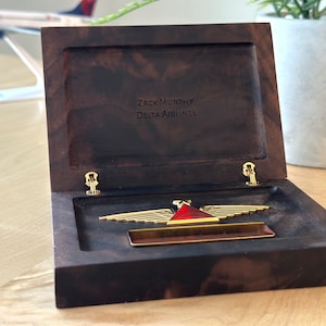 Pilot Wing Box - Gifts for Pilots - Handmade Wooden Gifts - Walnut ...