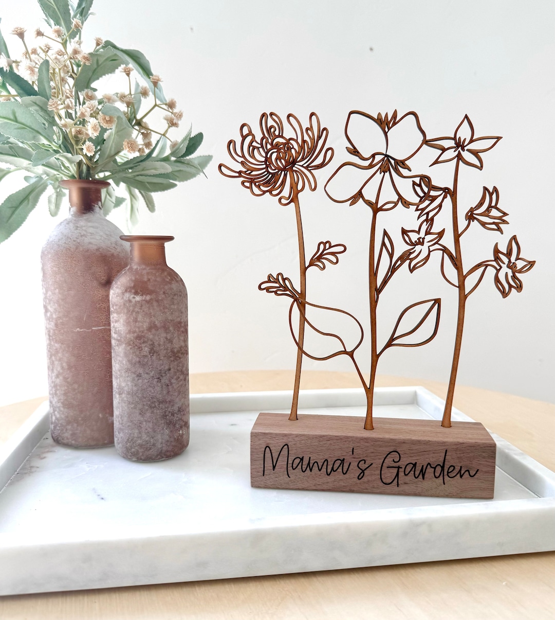 Wood Birth Flower Garden - Gifts for Mom - Customized Wood Gifts ...