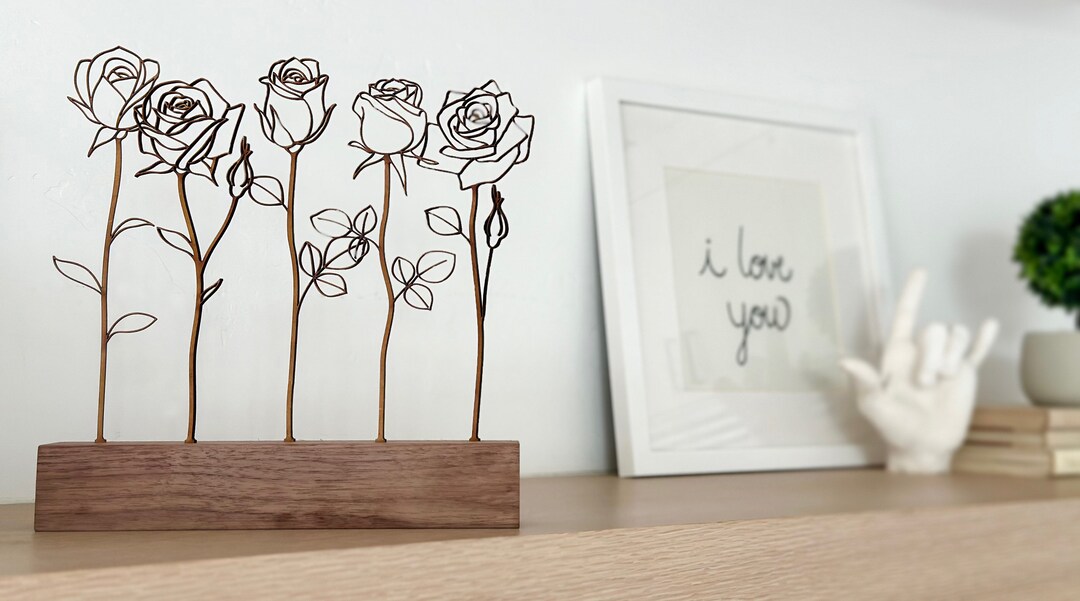 Rose Flower Garden - Valentines Gift - Custom Wood Gifts - Flower ...