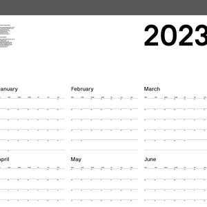 2023 Printable Modern Large Format Wall Calendar - Etsy