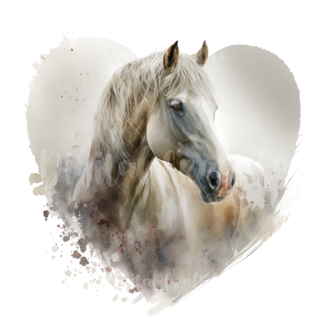 Horses in Hearts 10 High Quality Jpgs Digital Paper Crafting, Digital ...