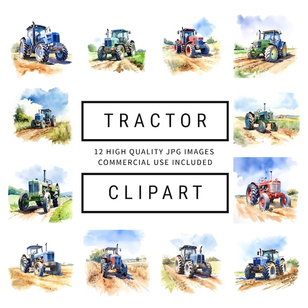 Tractor Clipart - Etsy UK