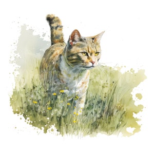 Prowling Cats Clipart 12 High Quality Jpgs Digital - Etsy