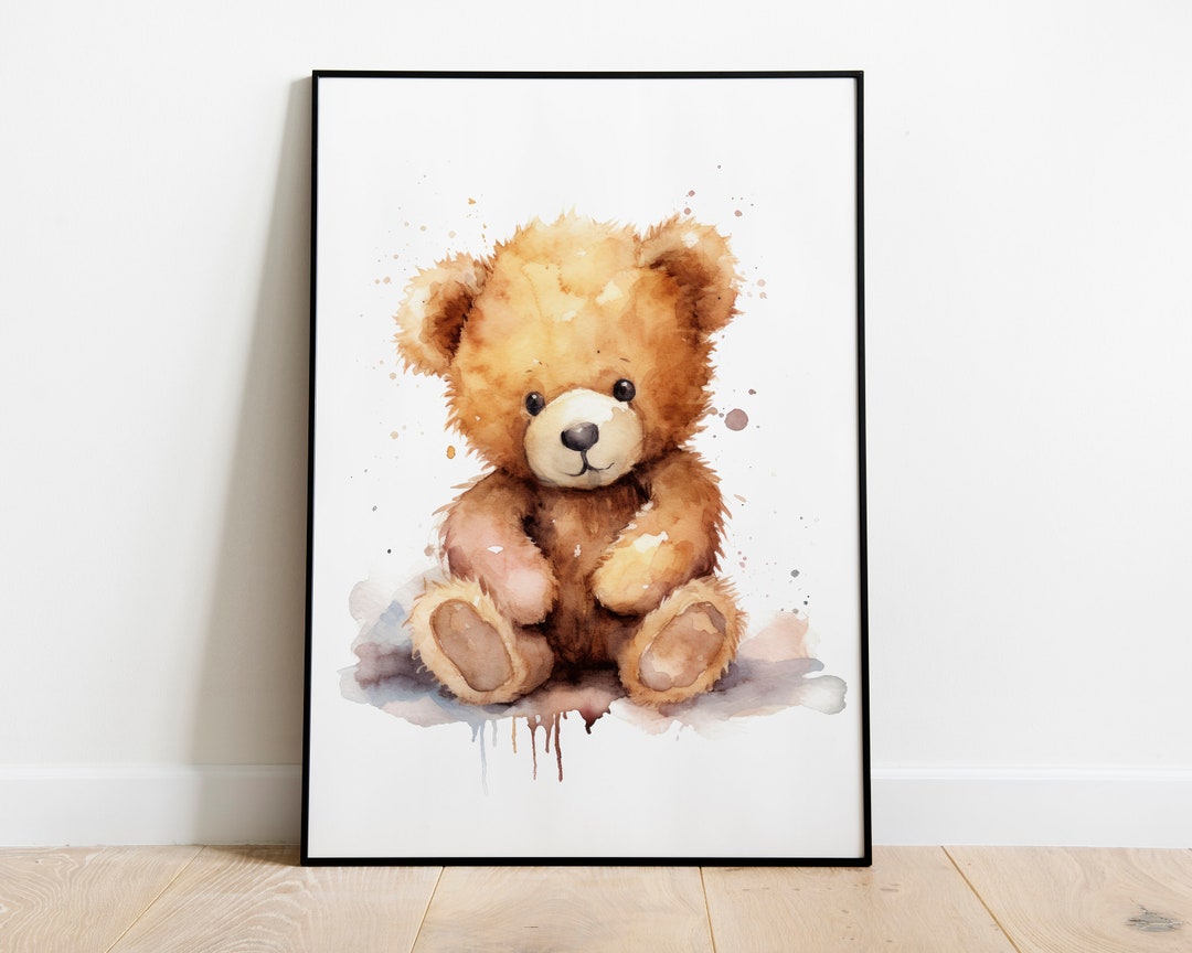 Watercolour Teddy Bear Printable Wall Art 5 Different Aspects, Print at ...