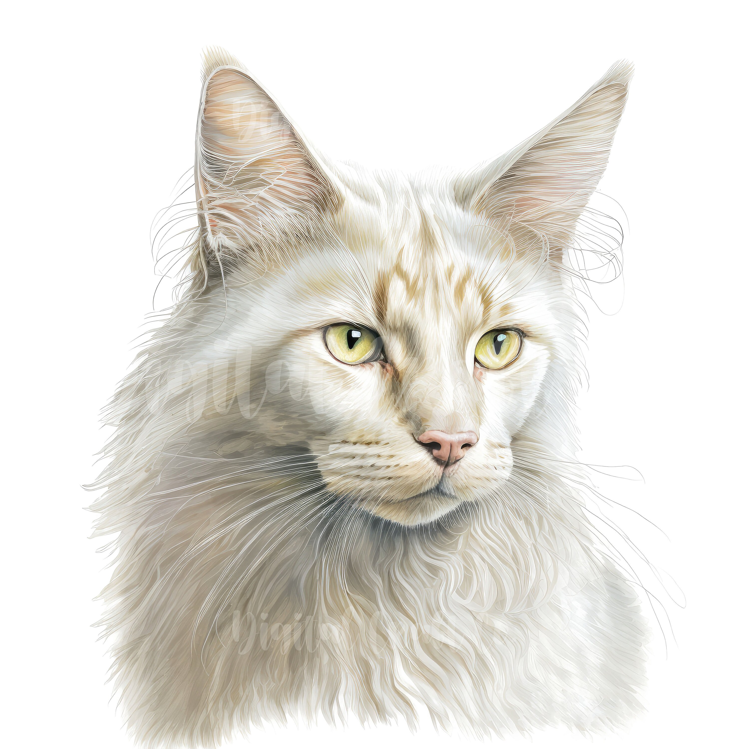 Turkish Angora Clipart 12 High Quality Jpgs Digital - Etsy