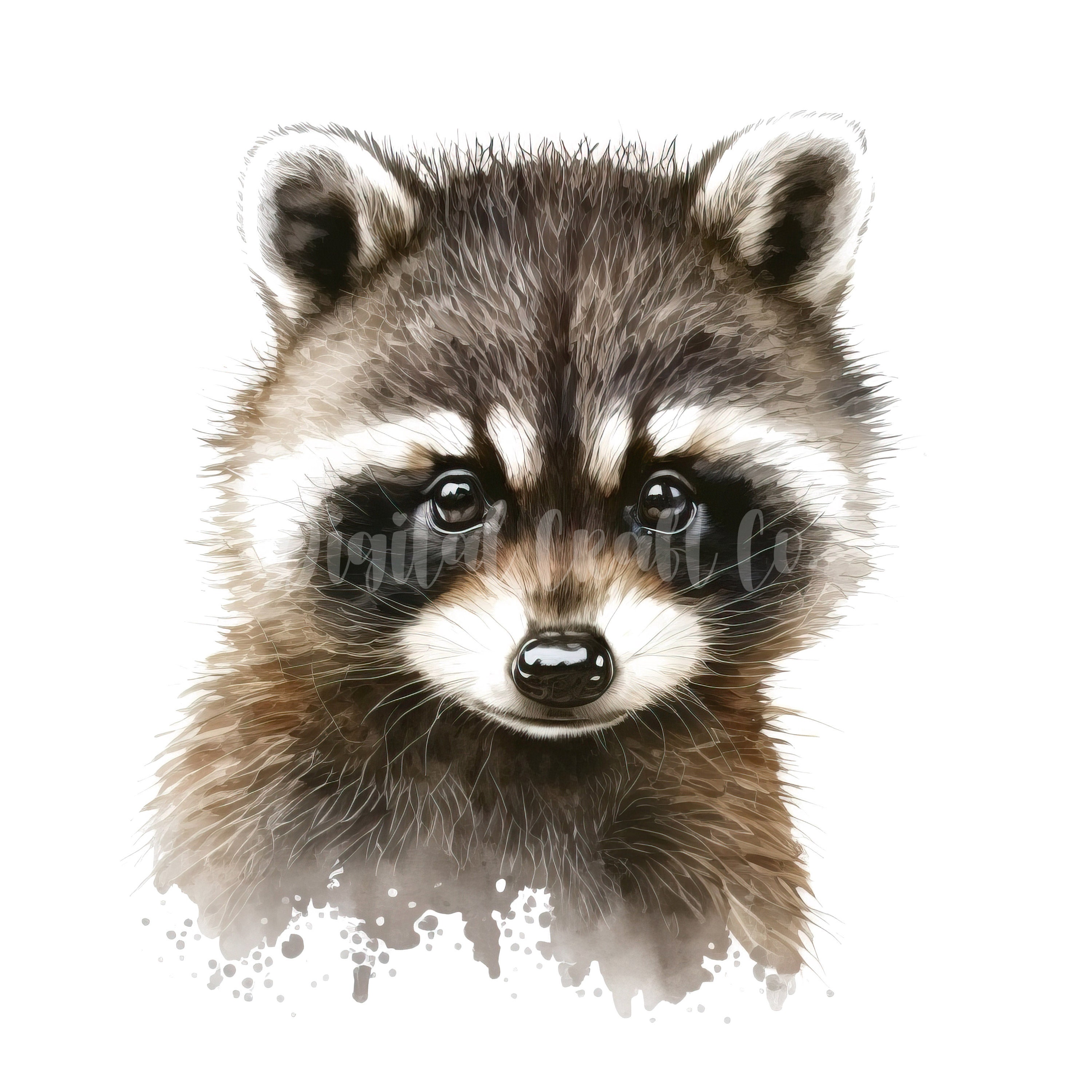 Cute Baby Raccoon Drawing