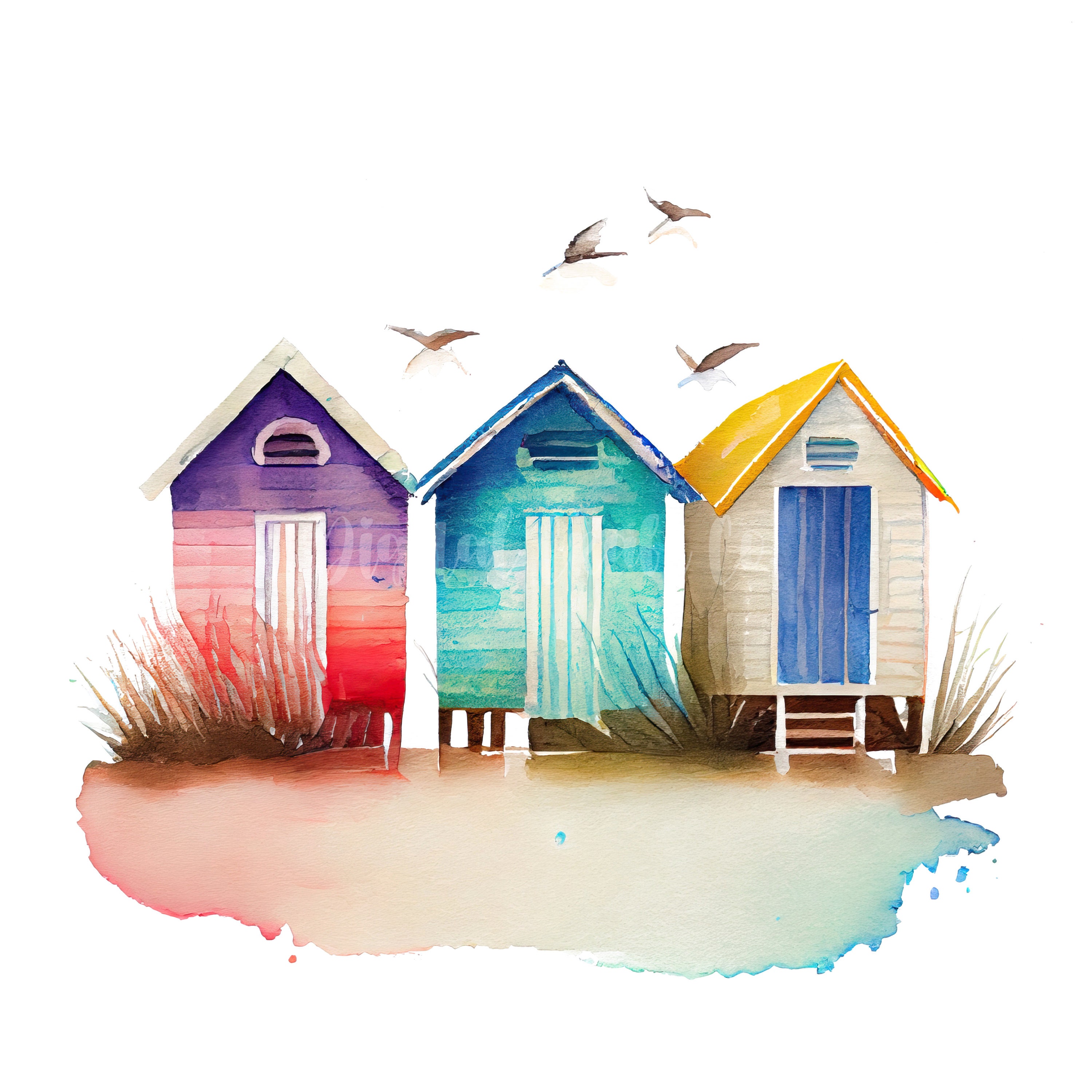 Beach Hut Drawing