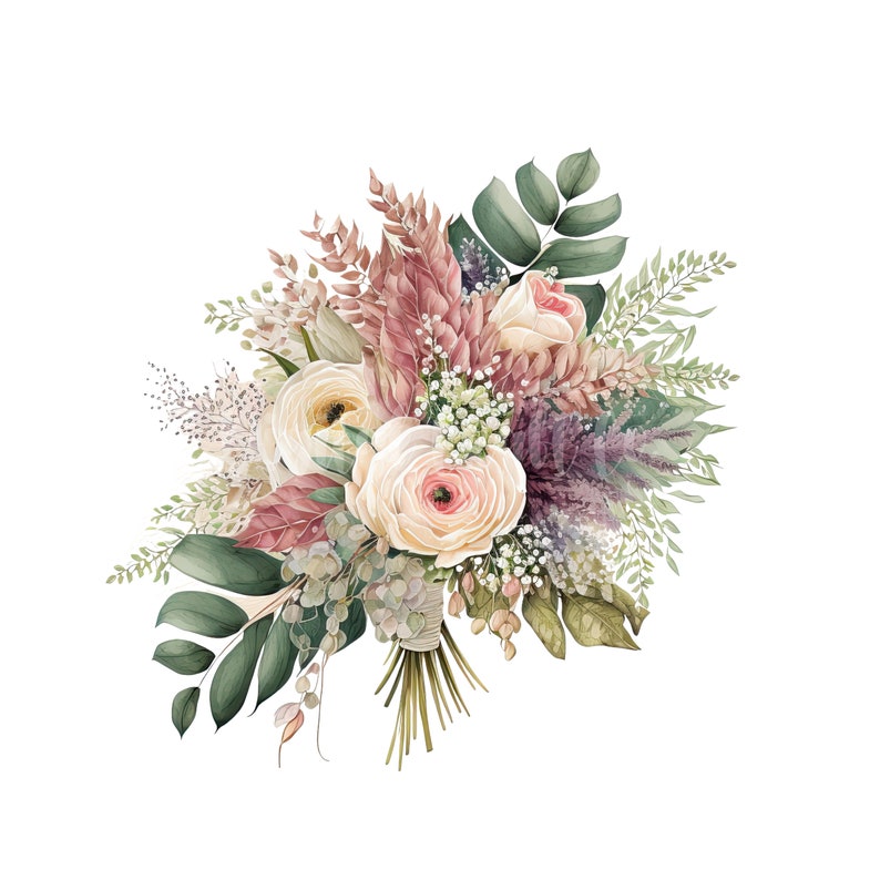 Wedding Flowers Clipart 10 High Quality Jpgs Digital - Etsy