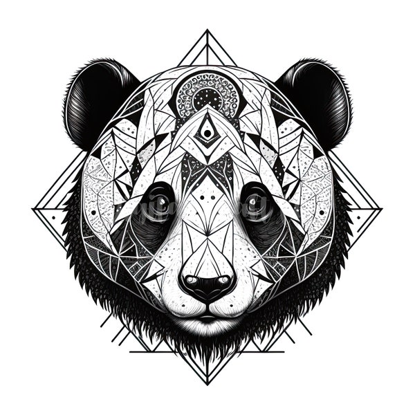 Geometric Panda - Etsy