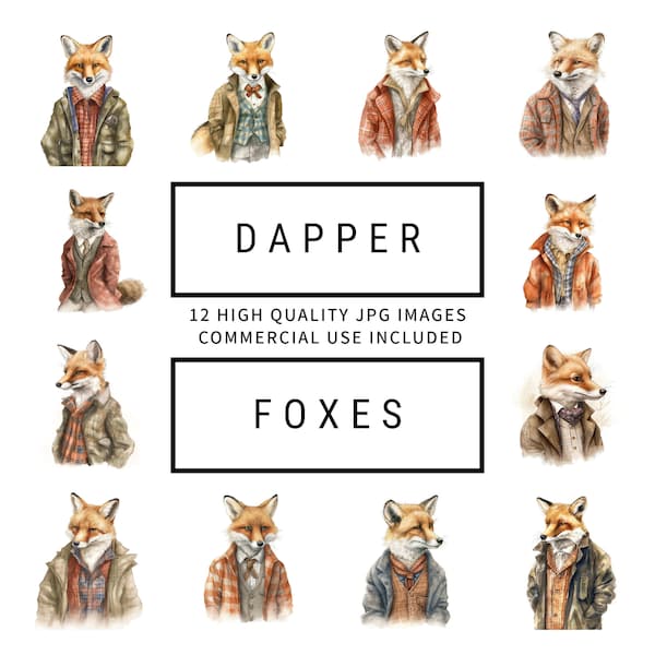 Foxes Clip Art - Etsy