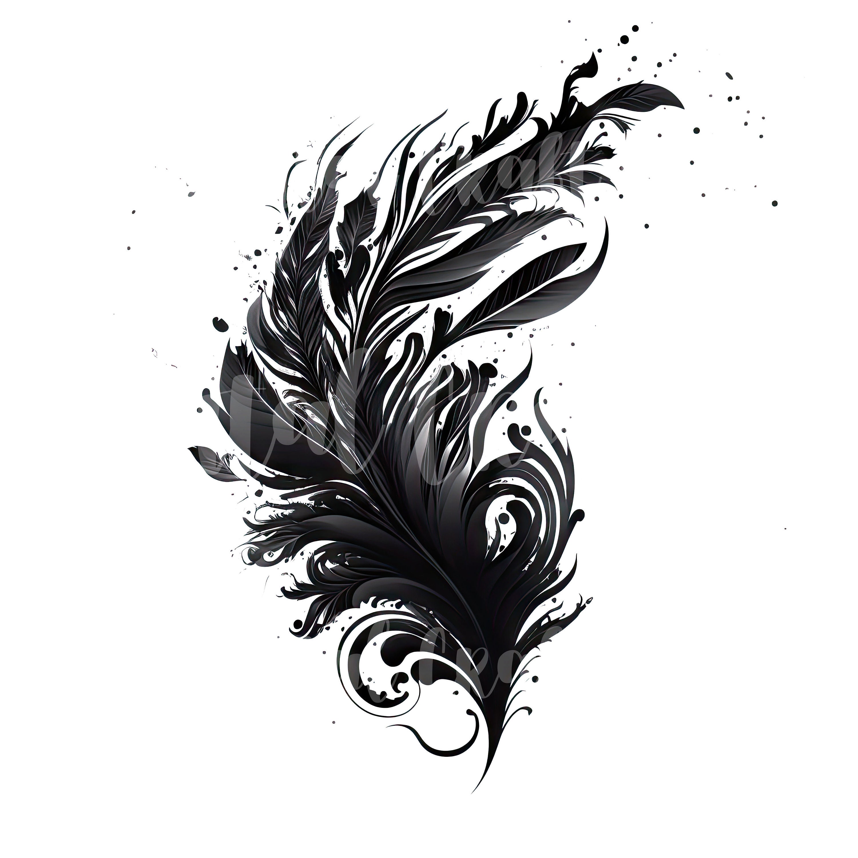 Filigree Feather Clipart 12 High Quality Jpgs Digital - Etsy