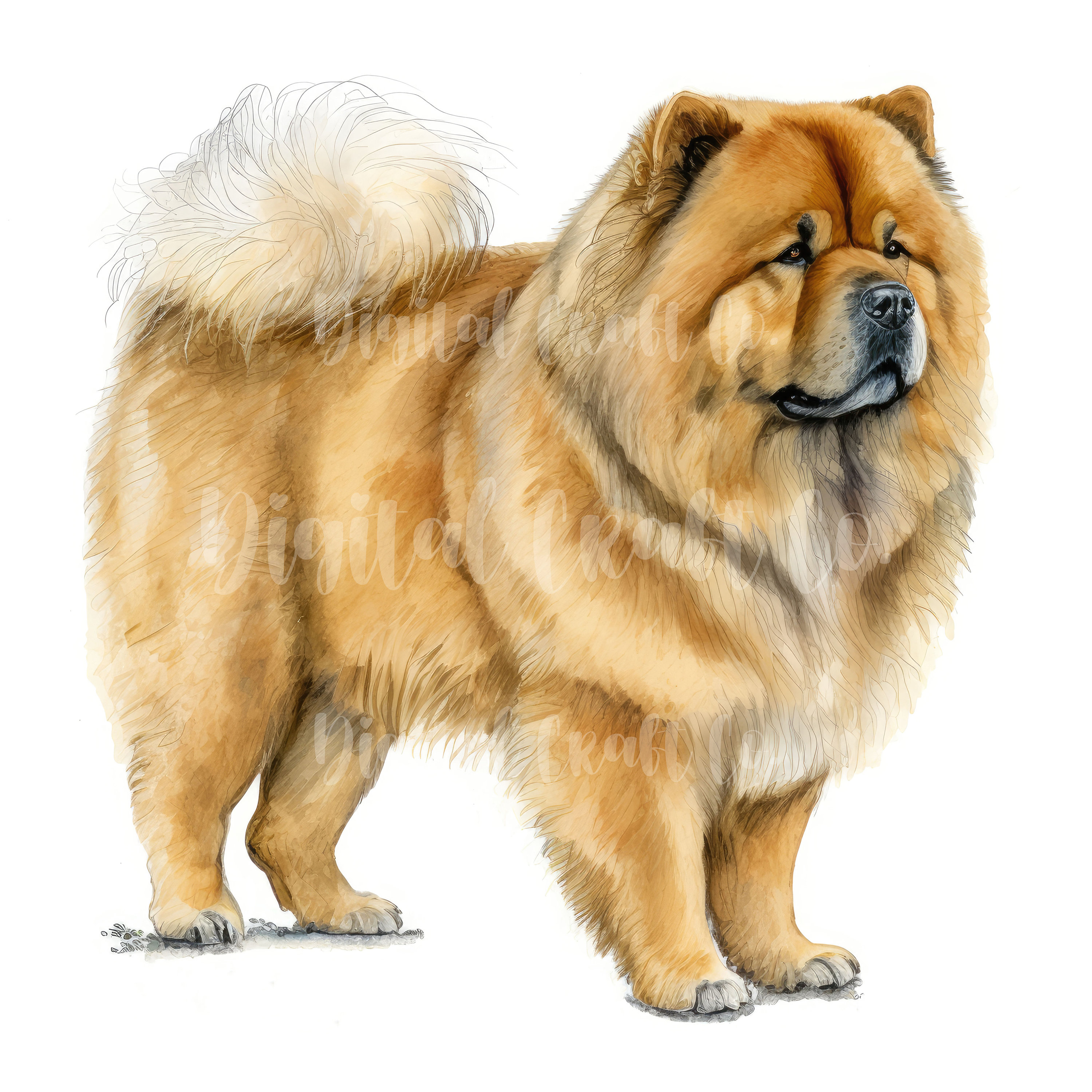 Chow Chow Dog Clipart 12 High Quality Jpgs Digital - Etsy