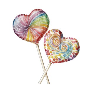 Heart Lollipop Clipart 12 High Quality Jpgs Digital Planner, Junk ...