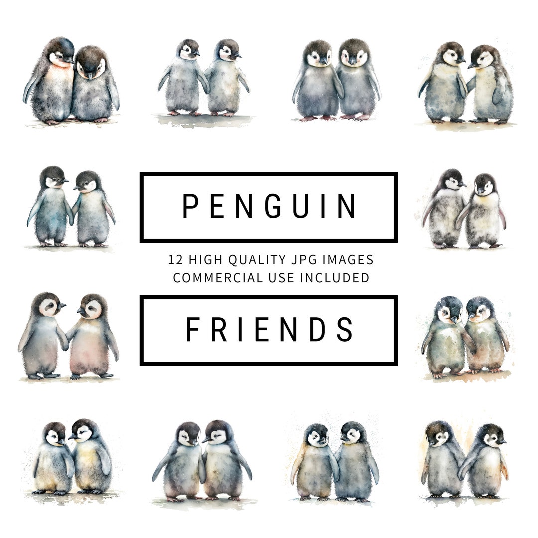 Penguin Friends Clipart 12 High Quality Jpgs Digital Planner, Junk ...
