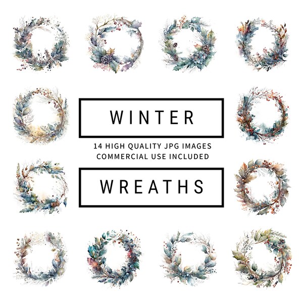 Christmas Clipart Wreath - Etsy