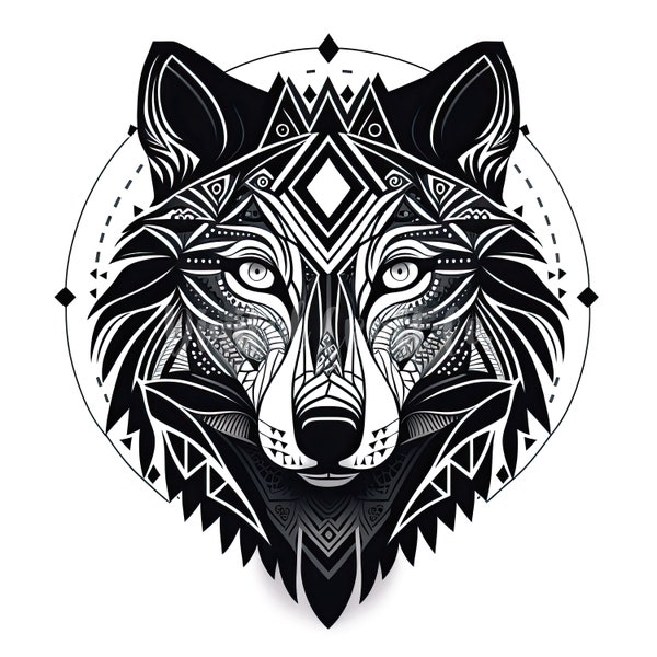 Geometric Wolf - Etsy