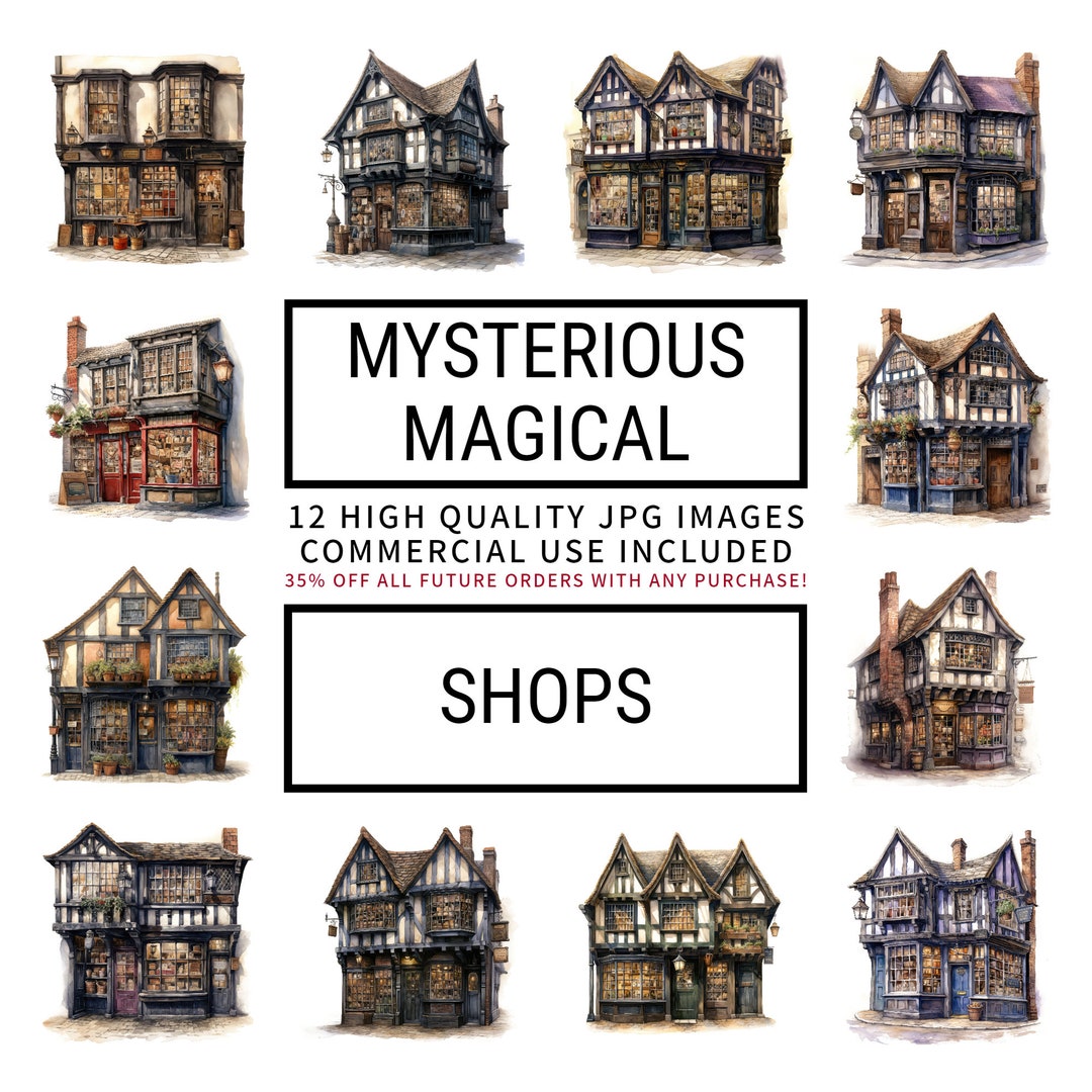 Mysterious Shops Clipart 12 High Quality Jpgs, Digital Planners, Junk ...