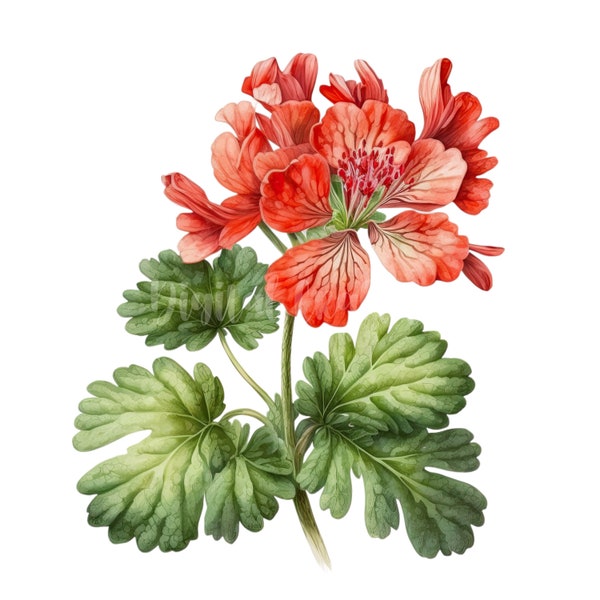 Geranium Clipart - Etsy