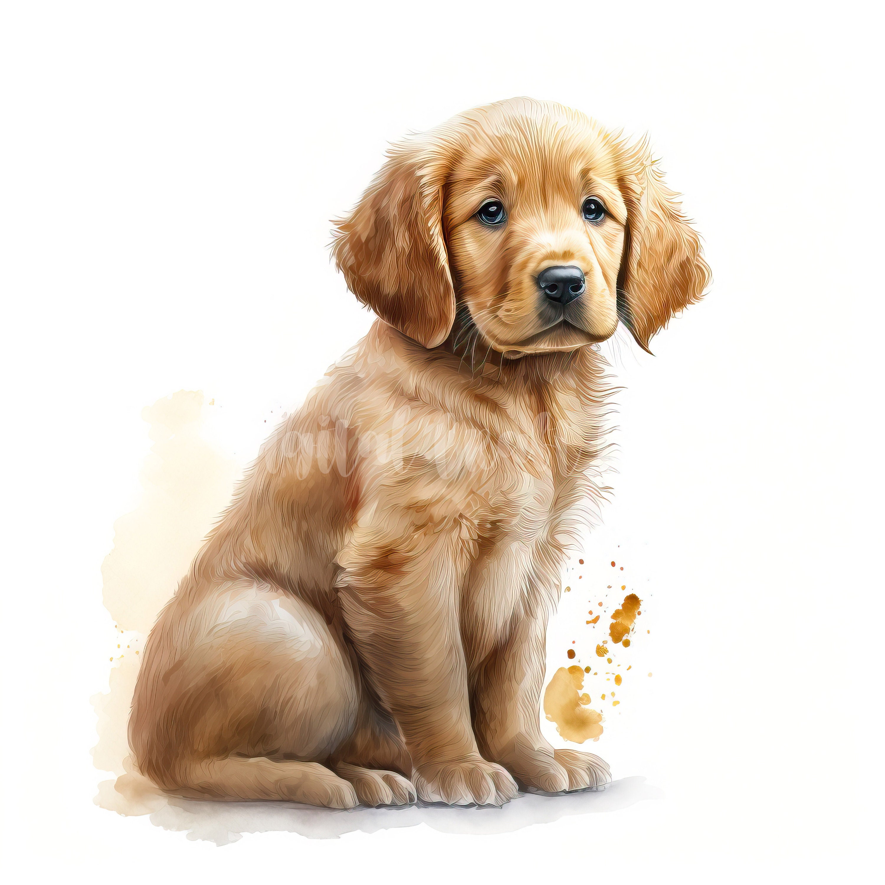 Golden Retriever Puppy Clipart 10 High Quality Jpgs - Etsy UK
