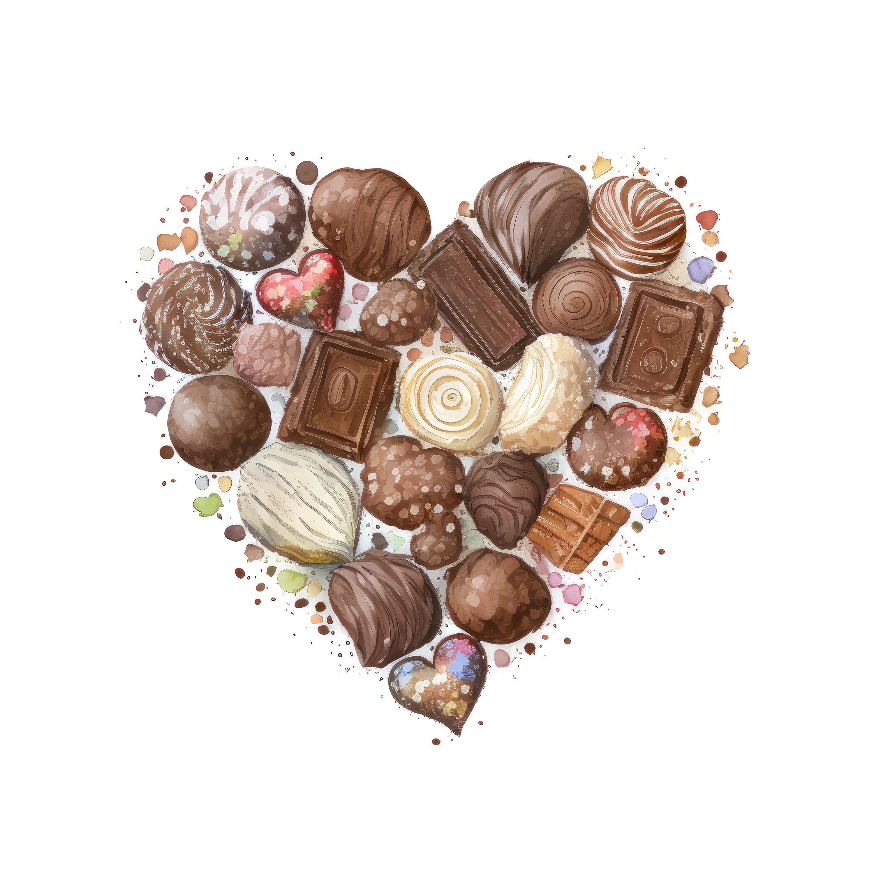 Chocolate Hearts Clipart 12 High Quality Jpgs Digital - Etsy