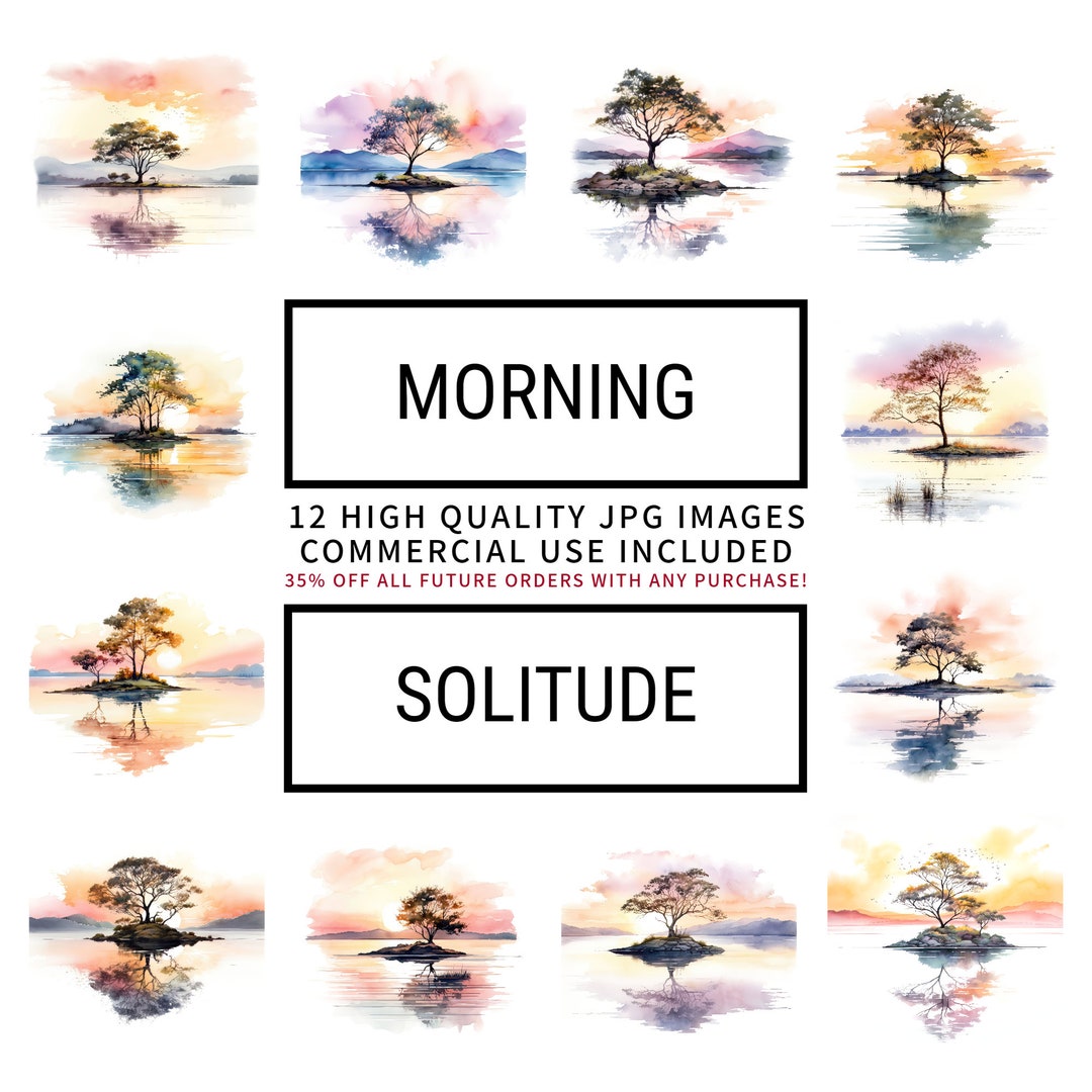 Morning Solitude Clipart 12 High Quality Jpgs, Digital Planner, Junk ...
