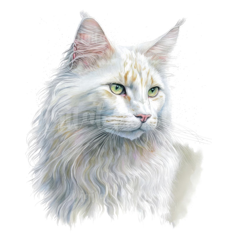Turkish Angora Clipart 12 High Quality Jpgs Digital - Etsy