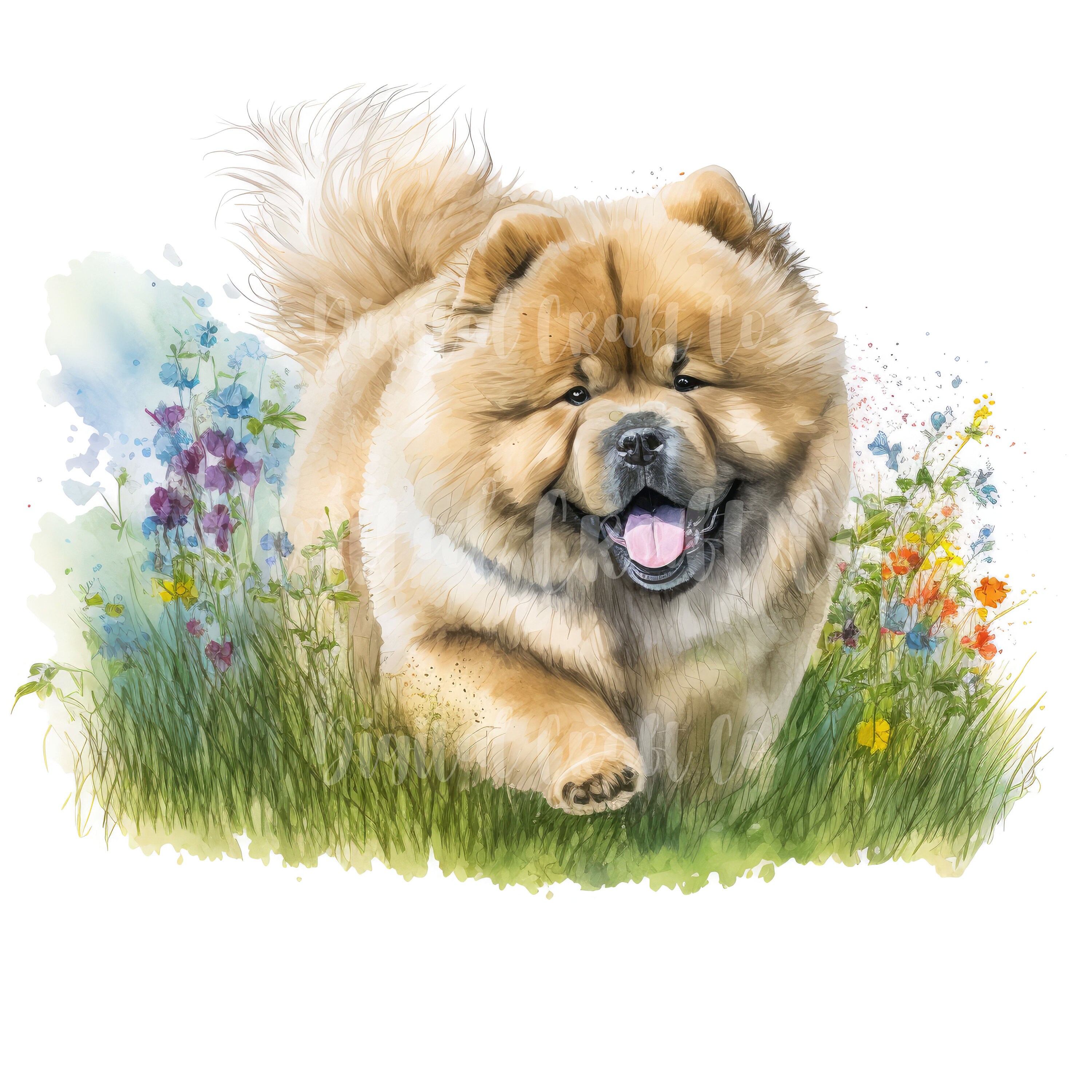 Chow Chow Dog Clipart 12 High Quality Jpgs Digital - Etsy