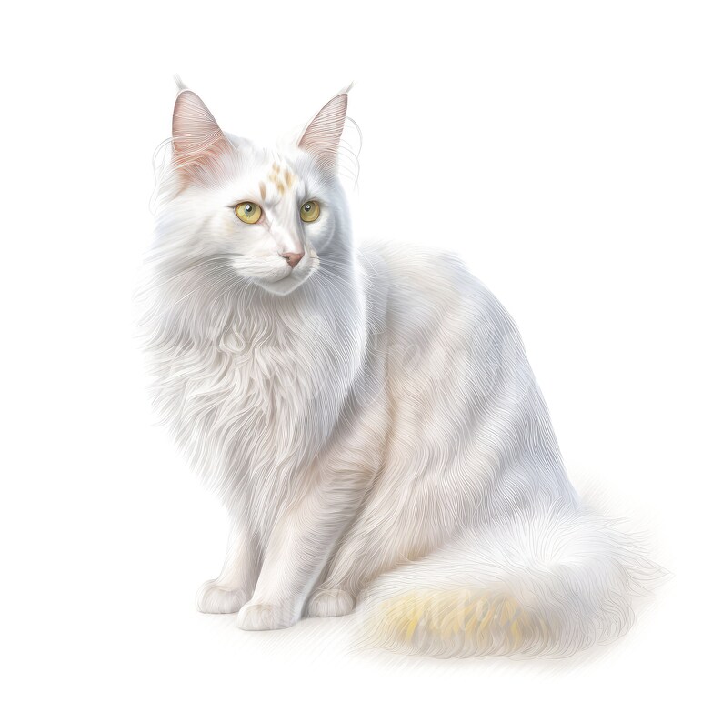 Turkish Angora Clipart 12 High Quality Jpgs Digital - Etsy