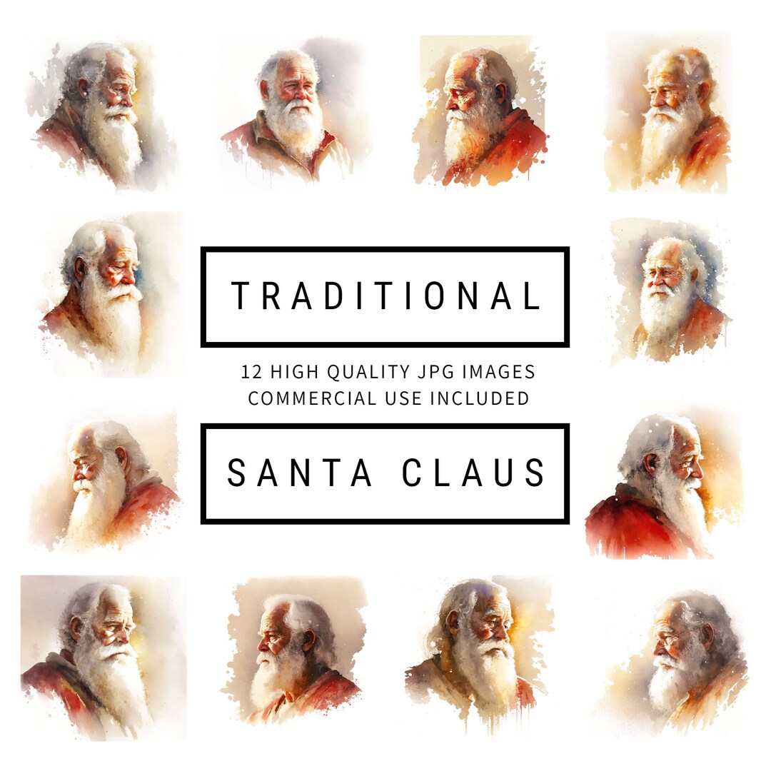 Traditional Santa Claus Clipart 12 High Quality Jpgs Digital Planner ...