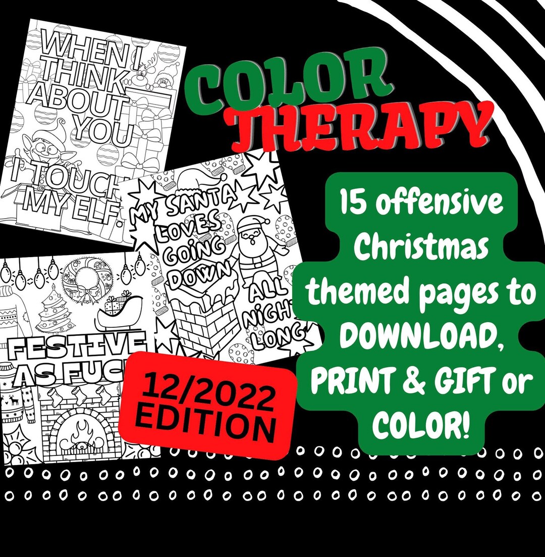 Swear Christmas Color, Profanity Color Book, Christmas Coloring Book ...