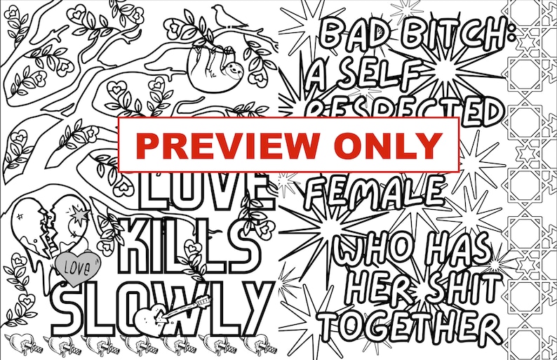 Color Book Break Up, Color Pages Divorce, Swear Color Book About Men ...