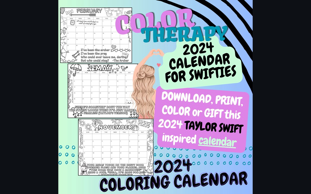 TAYLOR SWIFT 2024 Calendar-download, Print, Color or Gift a Swiftie ...