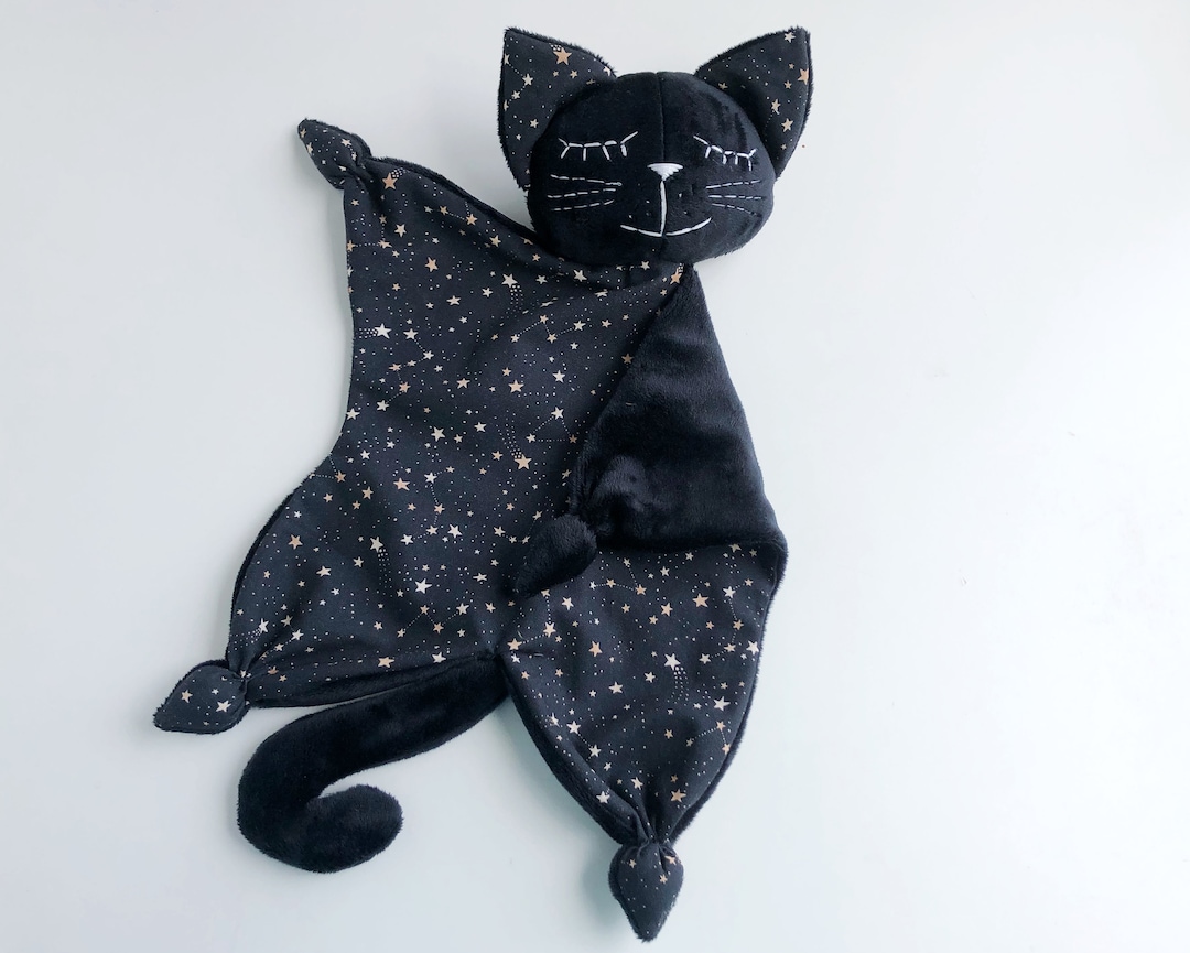 Black Cat Lovey, Baby Lovey Blanket, Witch Baby Shower Gift, Halloween ...