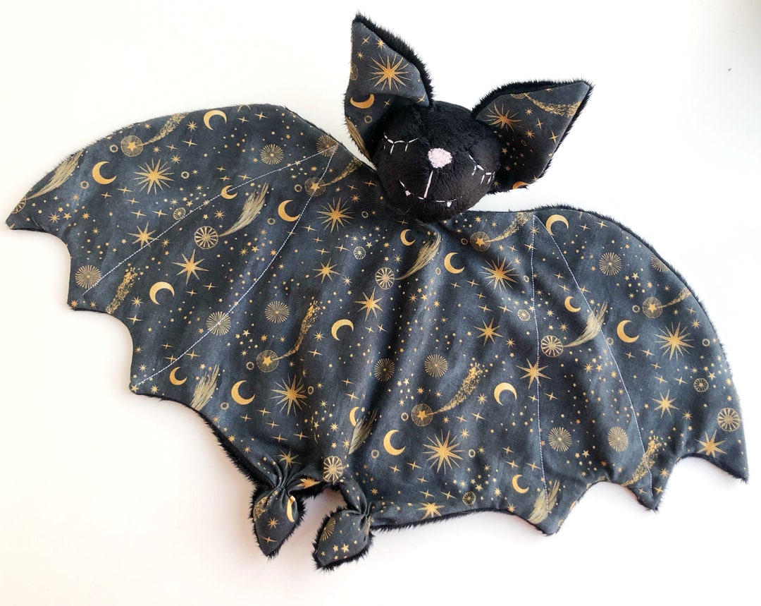 Baby Lovey Blanket, Bat Plush, Baby Bat Gift, Stars and Moon Nursery ...