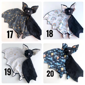 Baby Lovey Blanket, Bat Plush, Baby Bat Gift, Stars and Moon Nursery ...