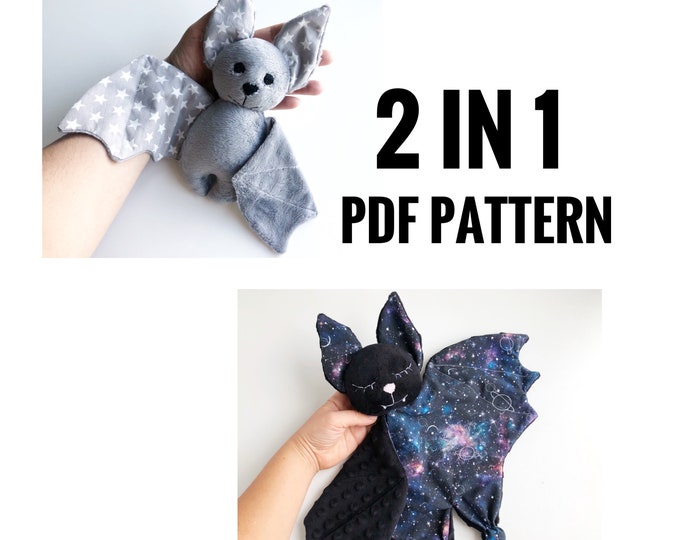 Baby Bat Security Blanket, Bat Comforter, Doudou With Pacifier Holder ...