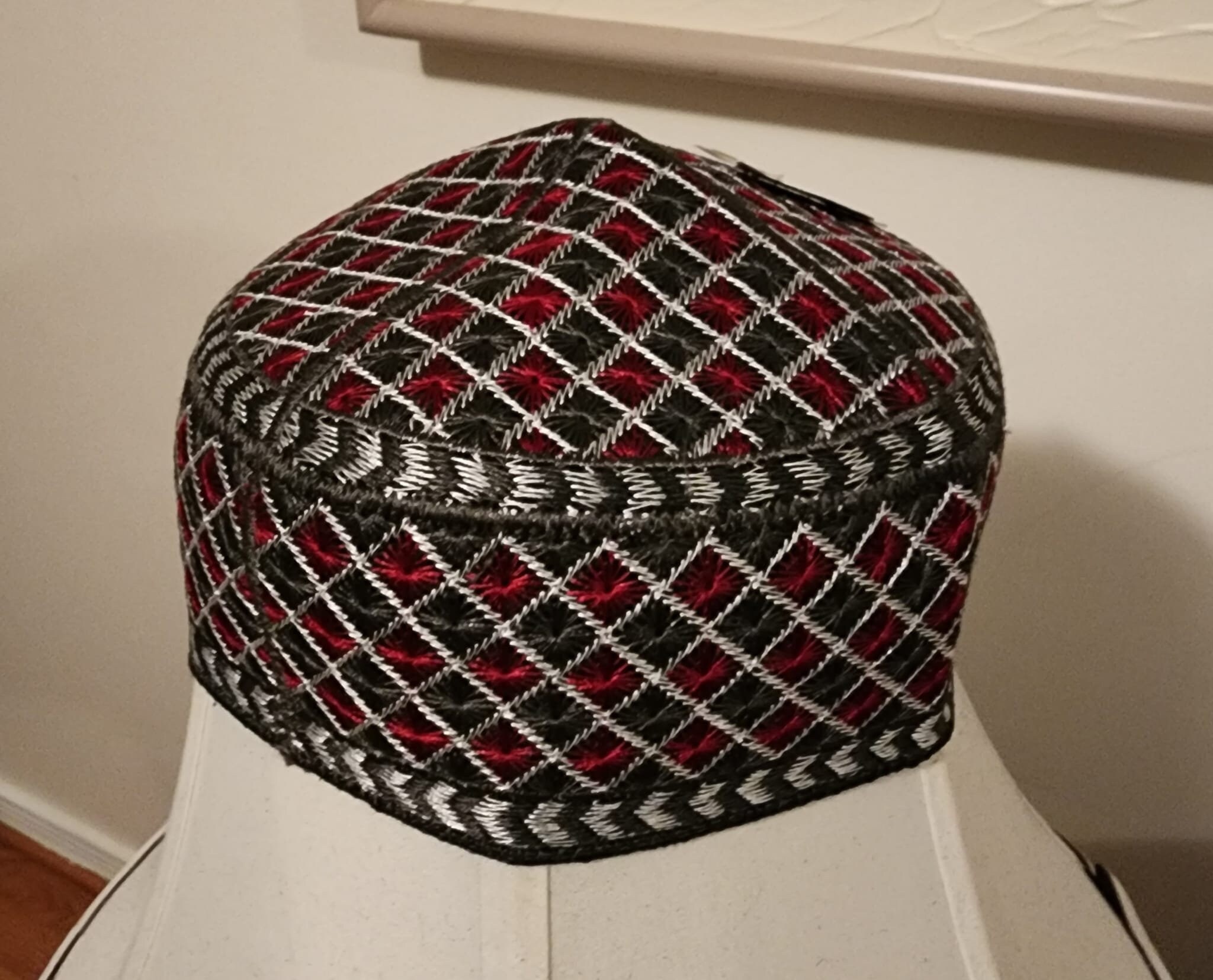 Traditional Embroided Round Cap for Men/women. Size 21 & 22 Inches ...