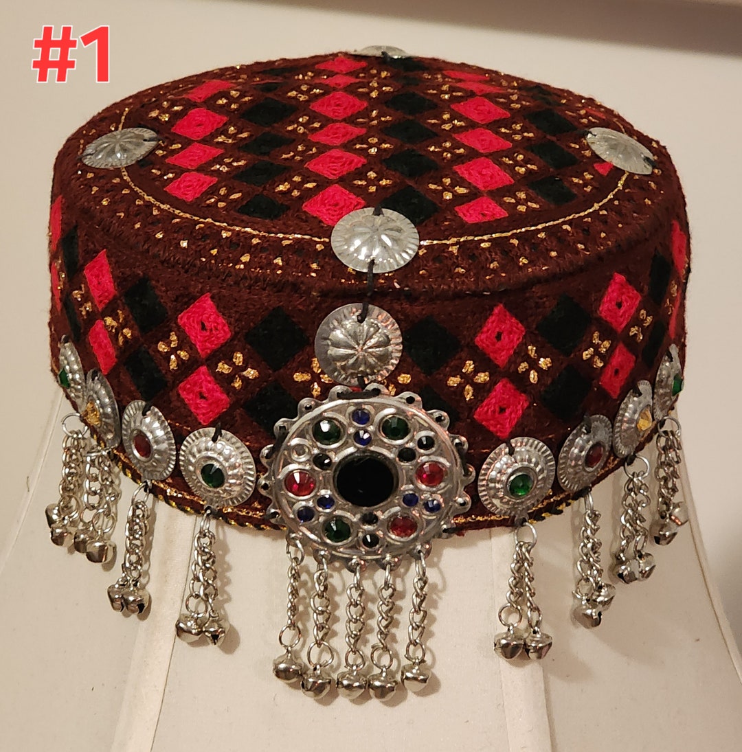 Traditional Embroided Cap With Afghan Headpiece Jewelry for Women/girls ...