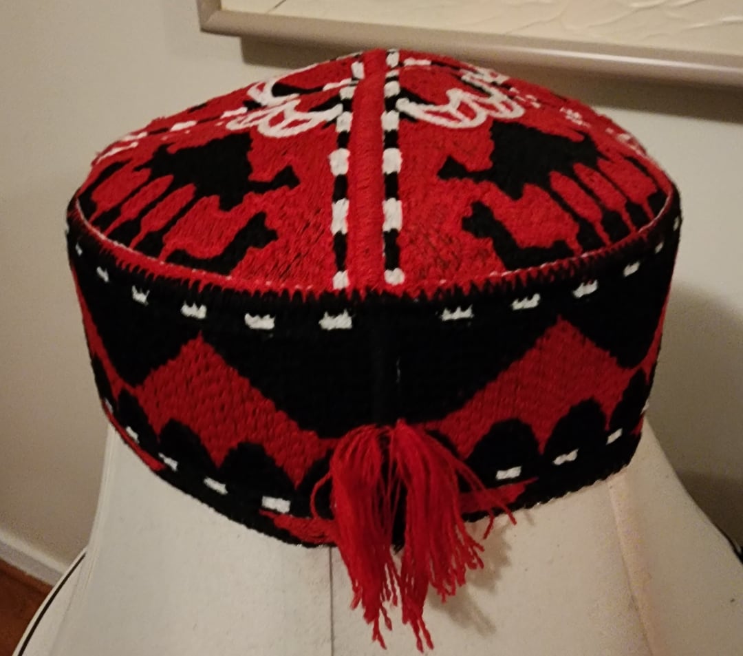 Traditional Embroided PTM Style Round Cap for Men. Size 21, 22 & 22.5 ...