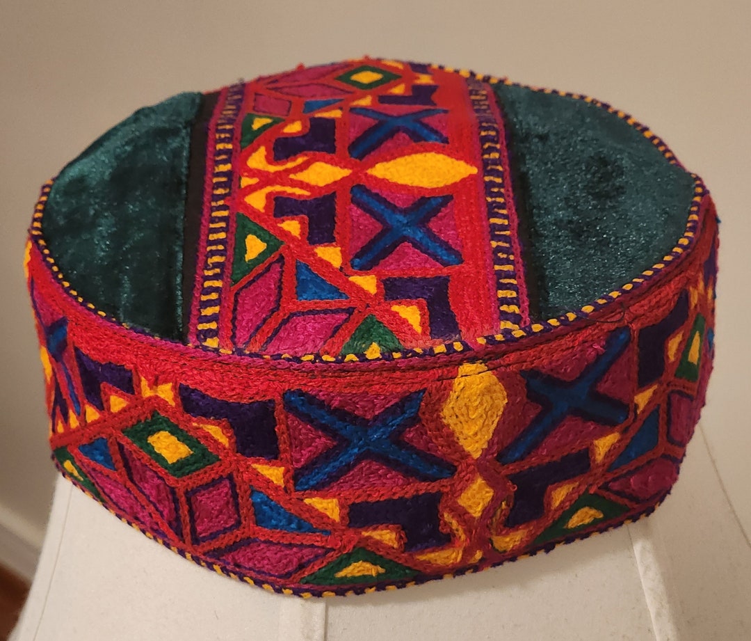 Afghan Traditional Embroided Cap for Women. Size 22 Inches Round. Free ...