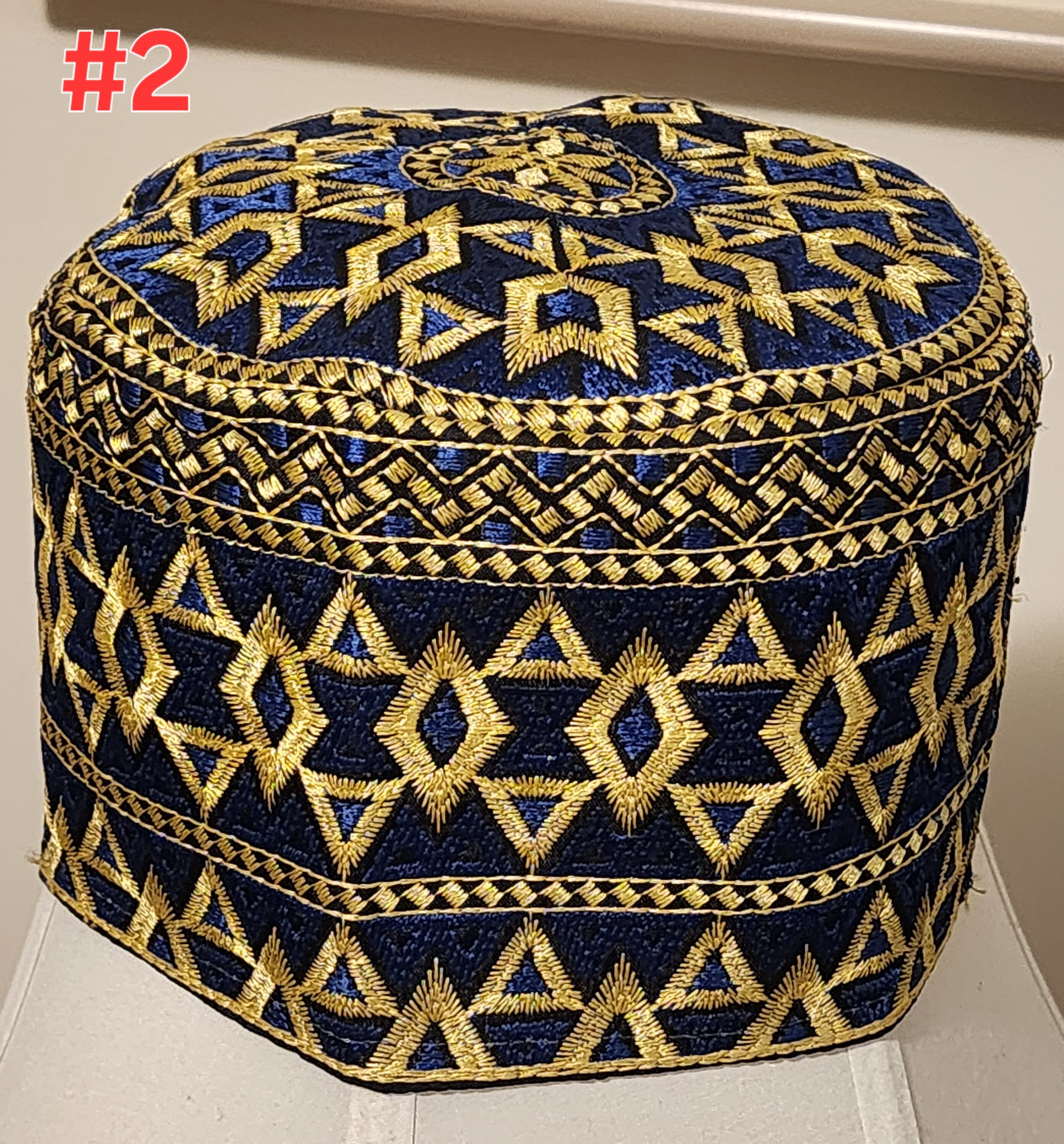 Elevated Embroided Round Cap for Men. Size 22, 23 & 23.5 Inches Round ...