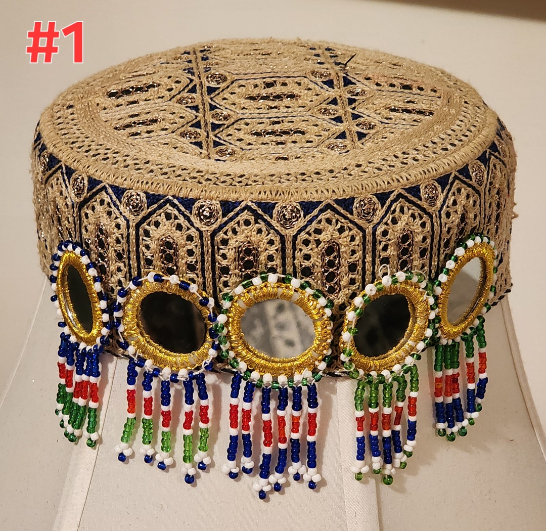 Embroidered Mirror Cap: Traditional Women's Beaded Hat (22 Inch) - Etsy