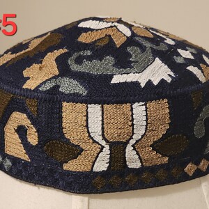 Embroidered Round Cap for Men, Traditional Design (large 23-23.5 Inch ...