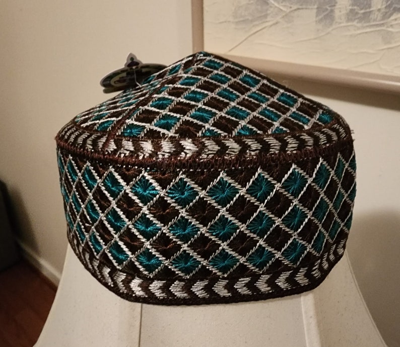 Traditional Embroided Round Cap for Men/women. Size 21 & 22 Inches ...