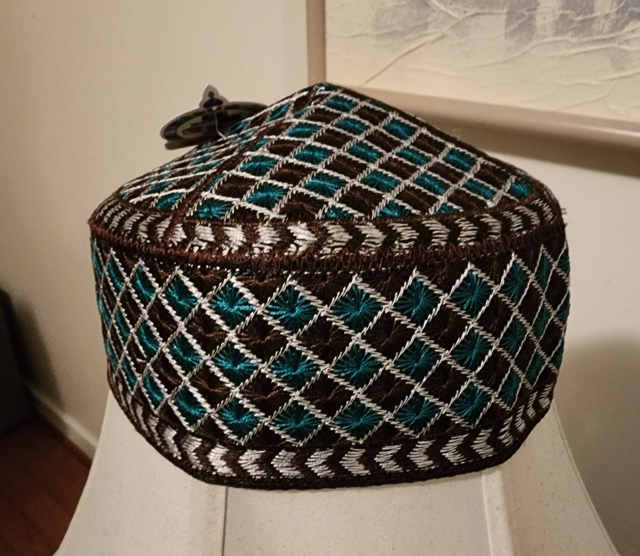 Traditional Embroided Round Cap for Men/women. Size 21 & 22 Inches ...